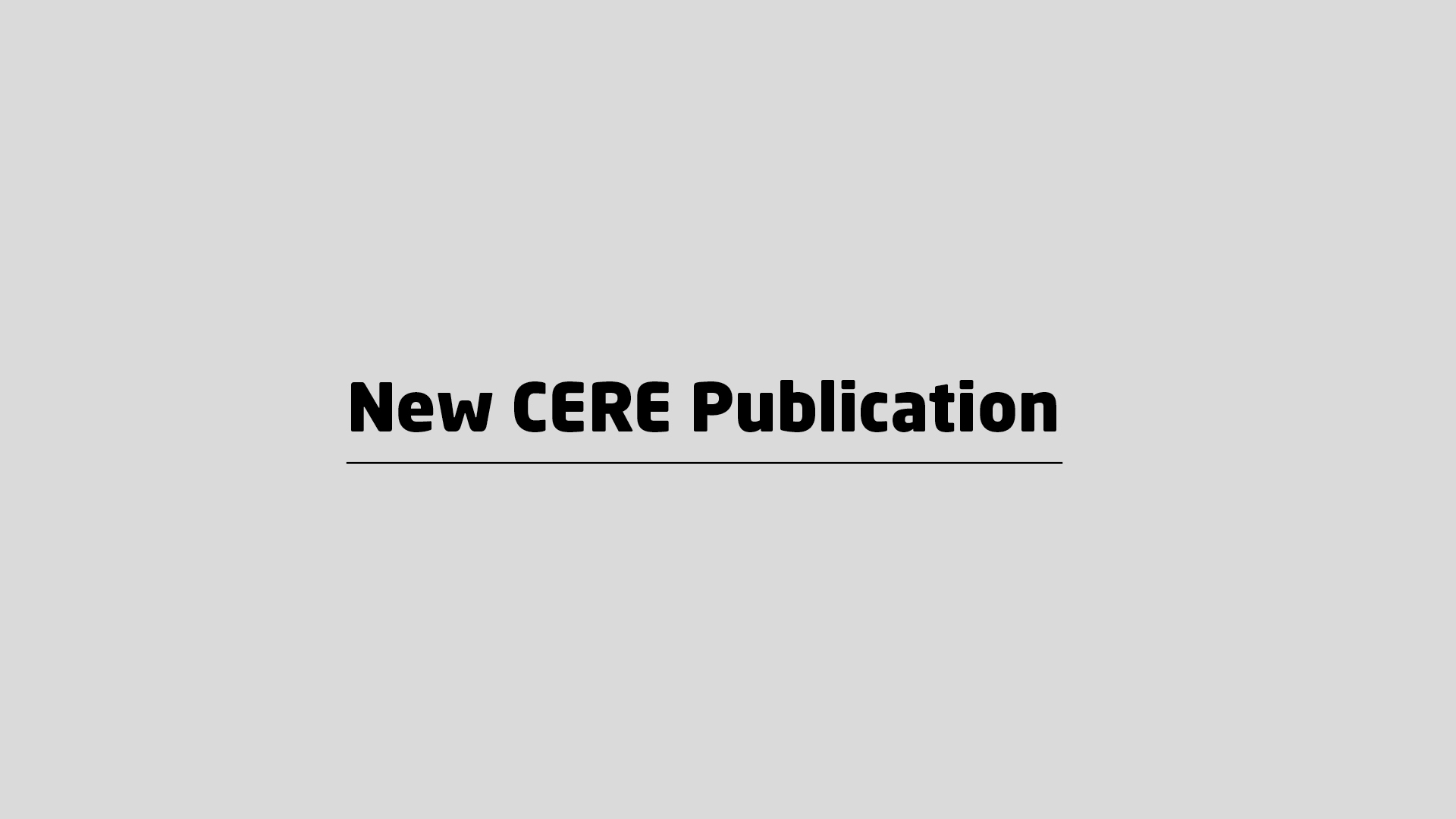 CERE 2108 - CERE Consortium